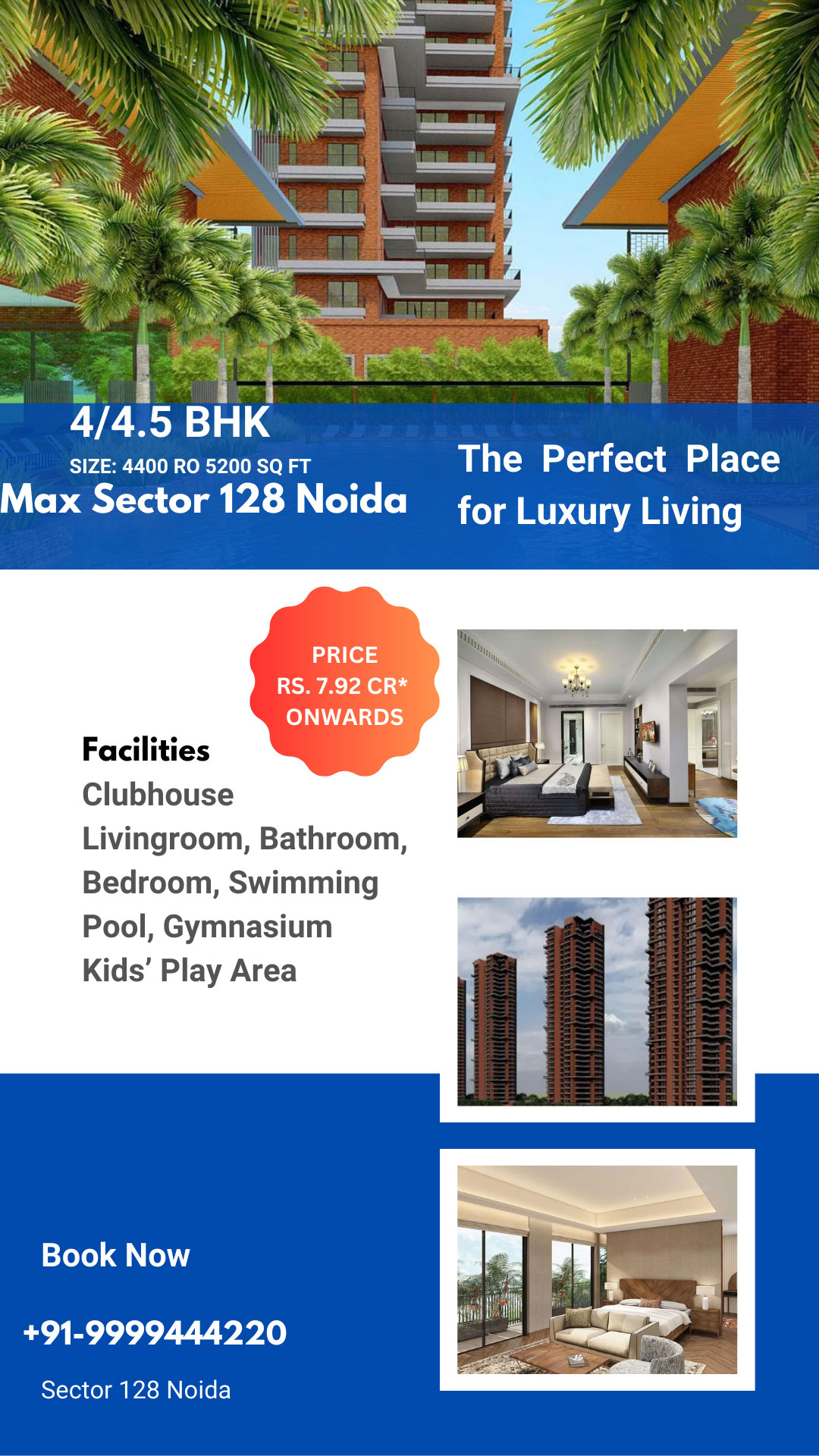 What are the Average prices of Apartments in Max Estate Sector 128 ...